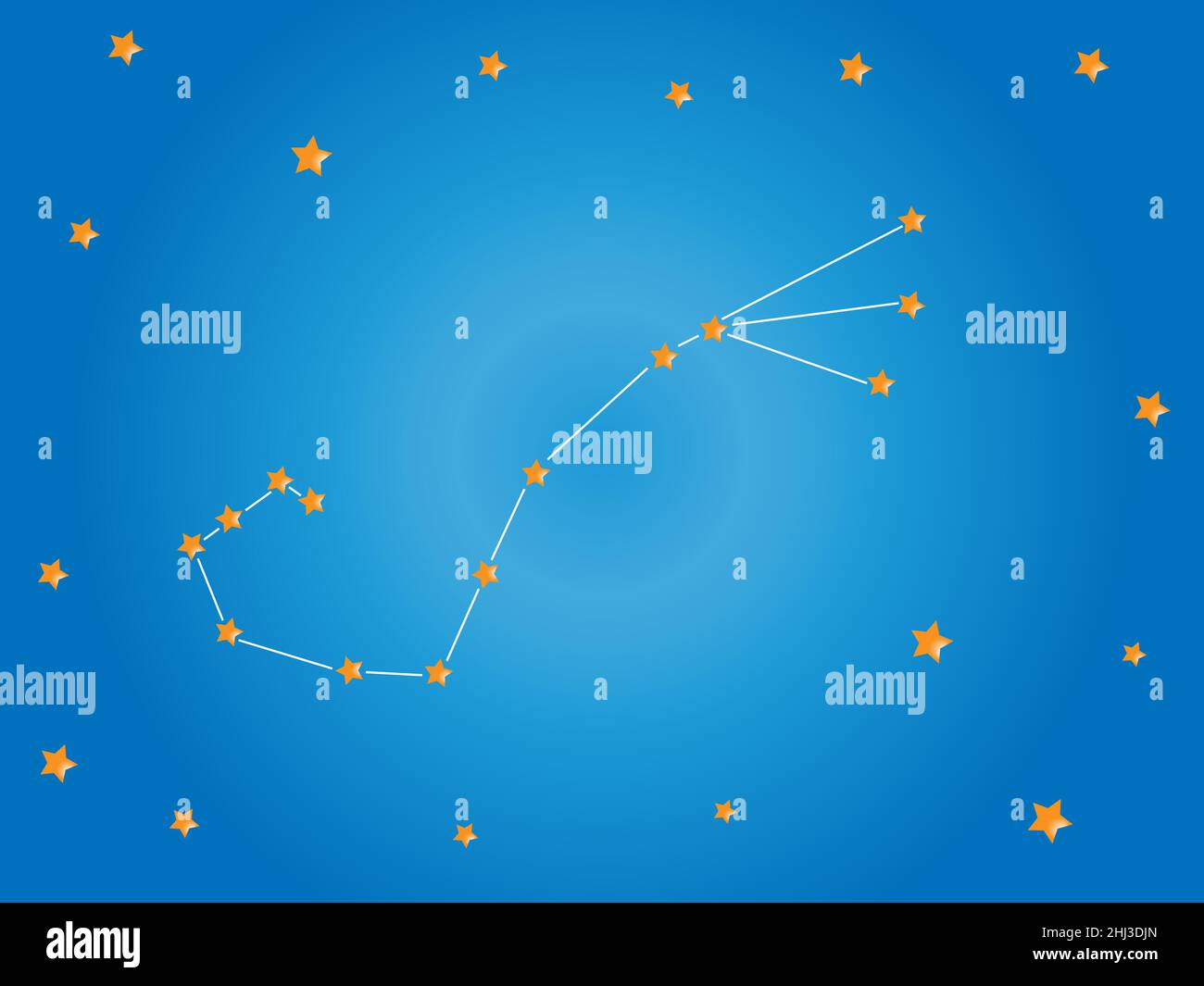 Scorpio Constellation stars in space. Zodiac Sign Scorpio constellation ...