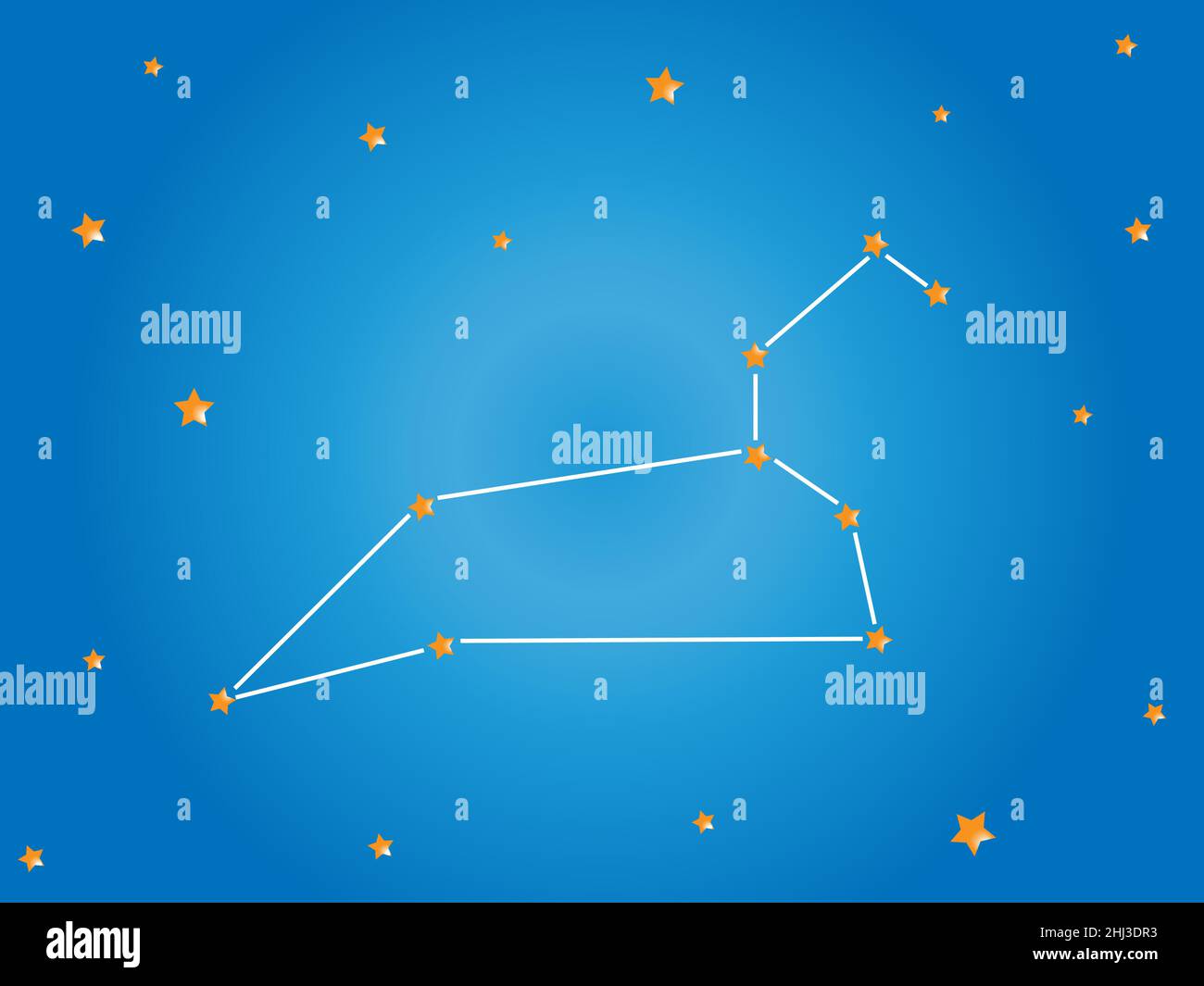 Leo Constellation stars in outer space. Zodiac Sign Leo constellation ...