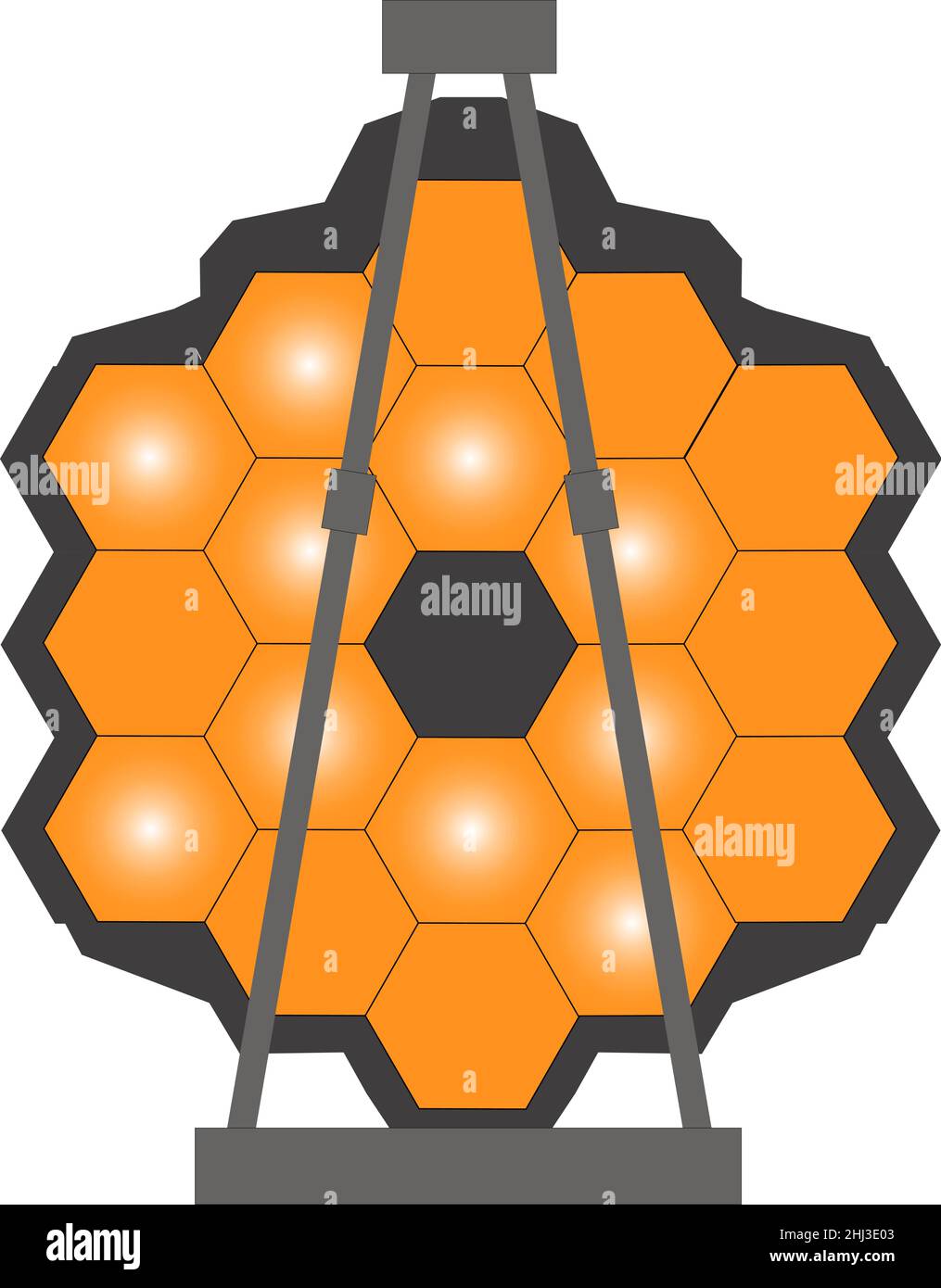 James Webb Space Telescope front view isolated on white. Vector ...
