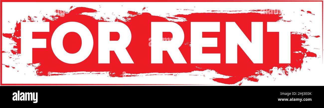 For rent sign, vector. Red alert sign. Sticker template isolated on ...