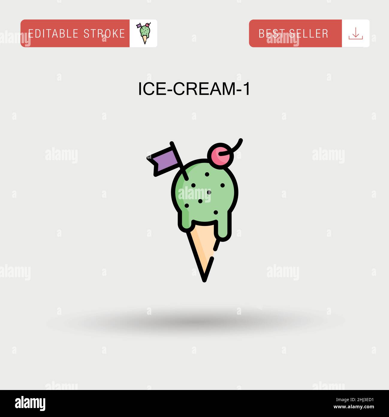 Ice-cream-1 Simple vector icon Stock Vector Image & Art - Alamy