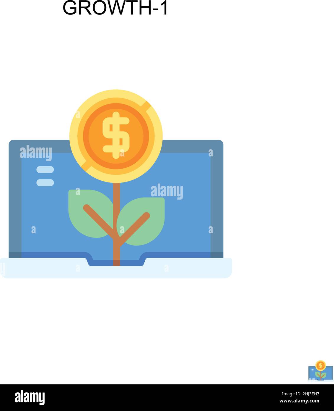 Growth-1 Simple vector icon. Illustration symbol design template for ...