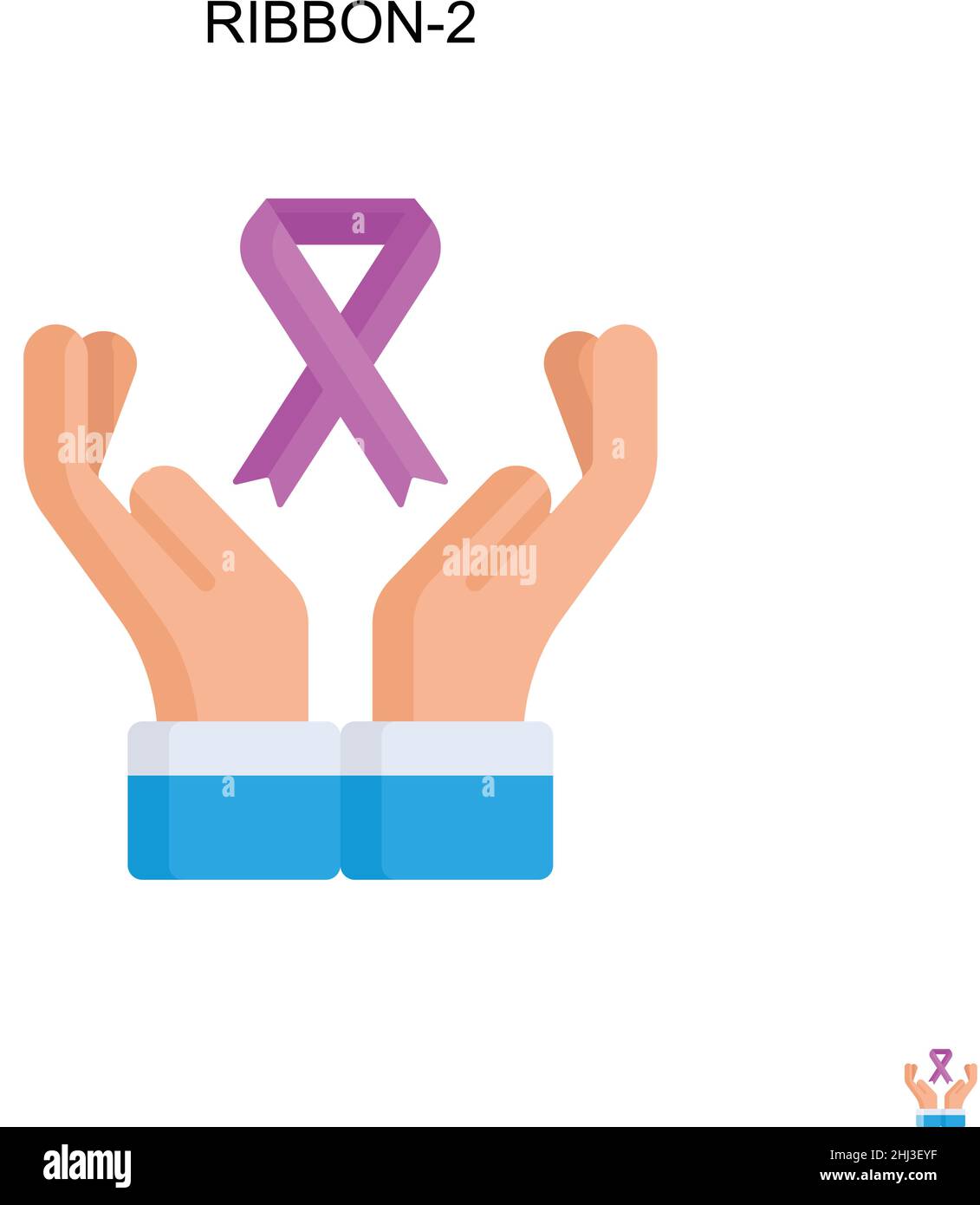 Ribbon-2 Simple vector icon. Illustration symbol design template for ...
