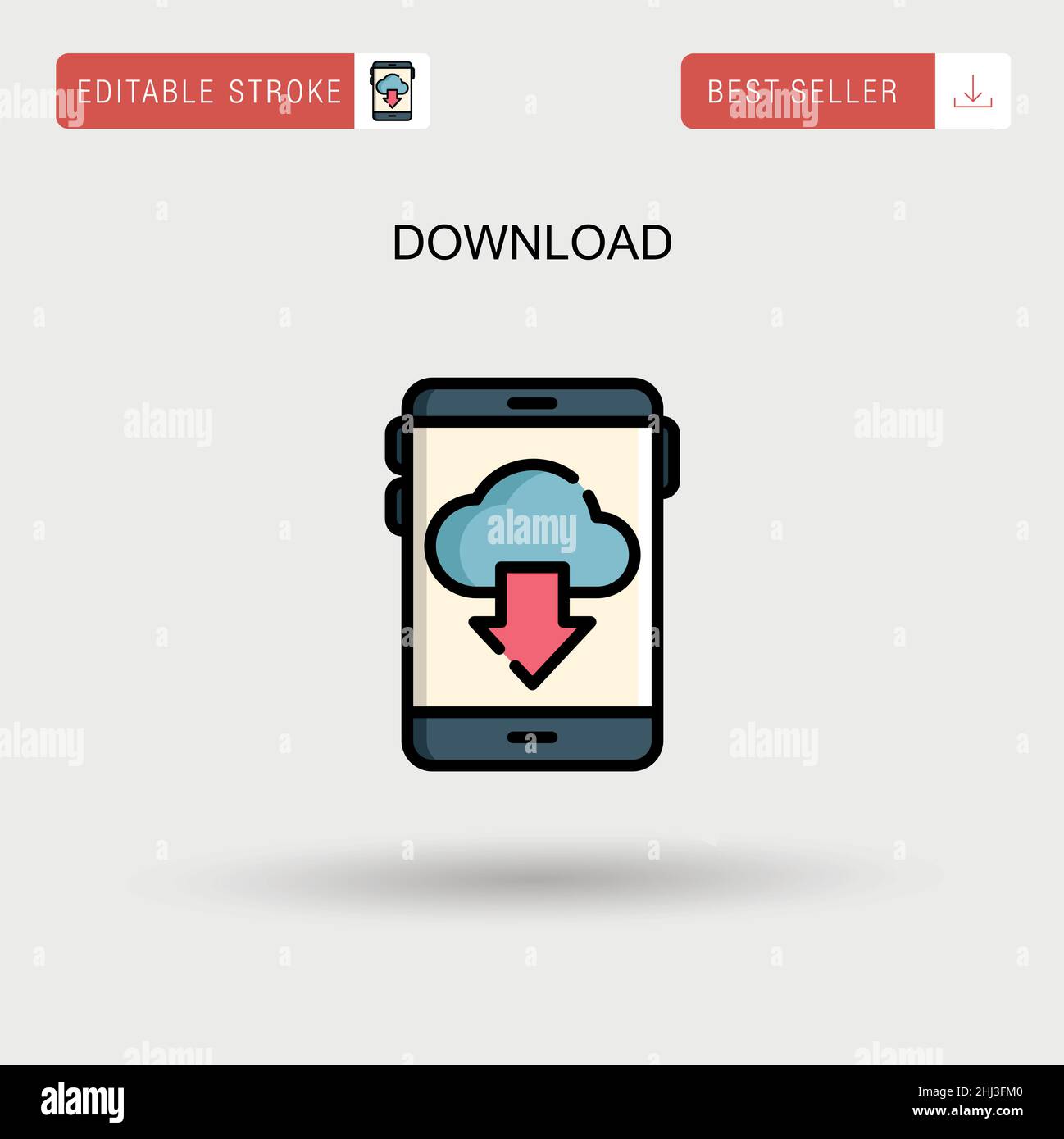 Download icon simple black Stock Vector Images - Alamy