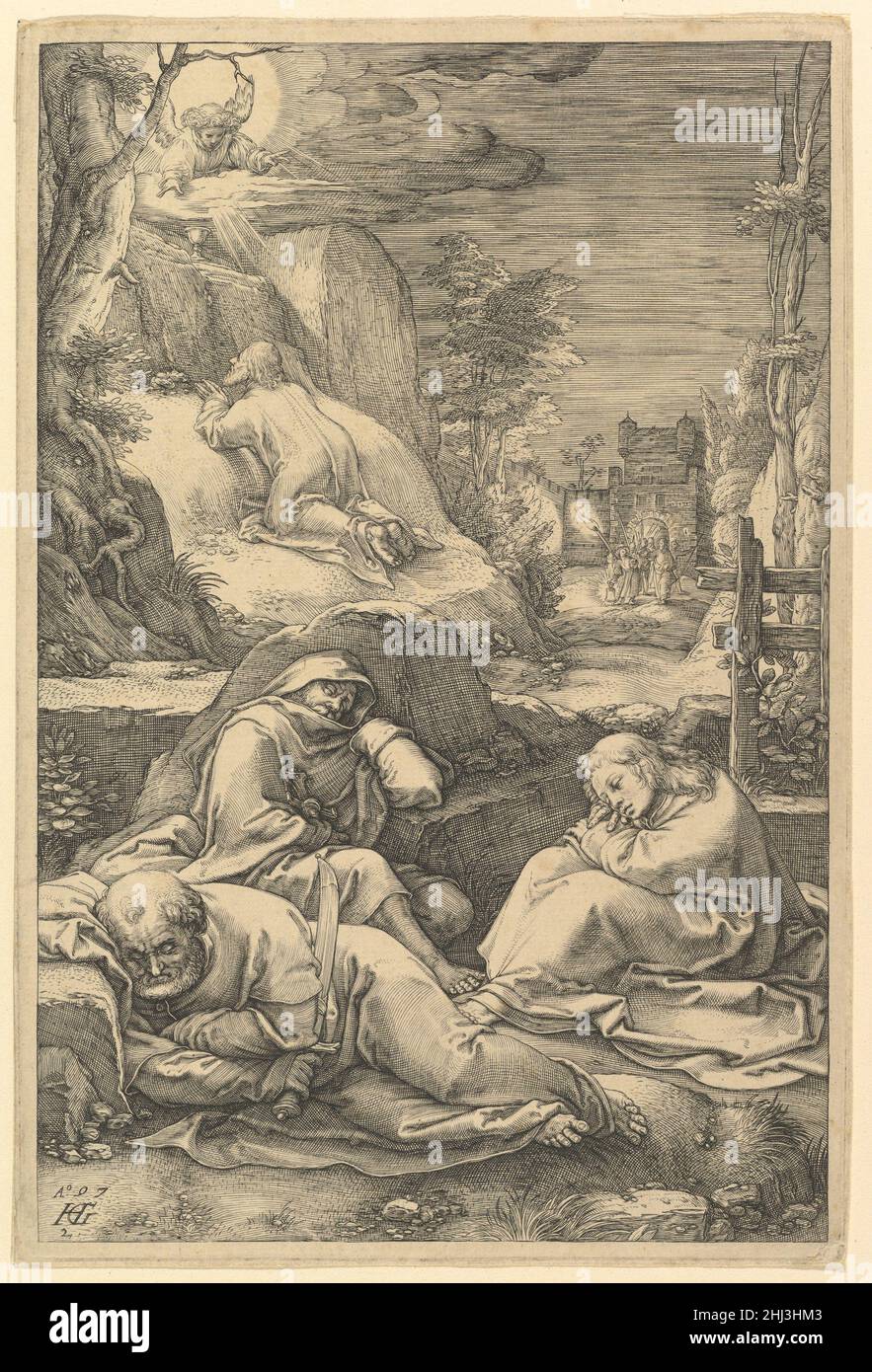 The Agony in the Garden, from The Passion of Christ 1597 Hendrick ...