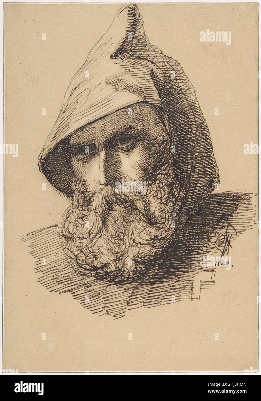 Head of a Male Pilgrim 1840 Sir George Hayter British. Head of a Male ...