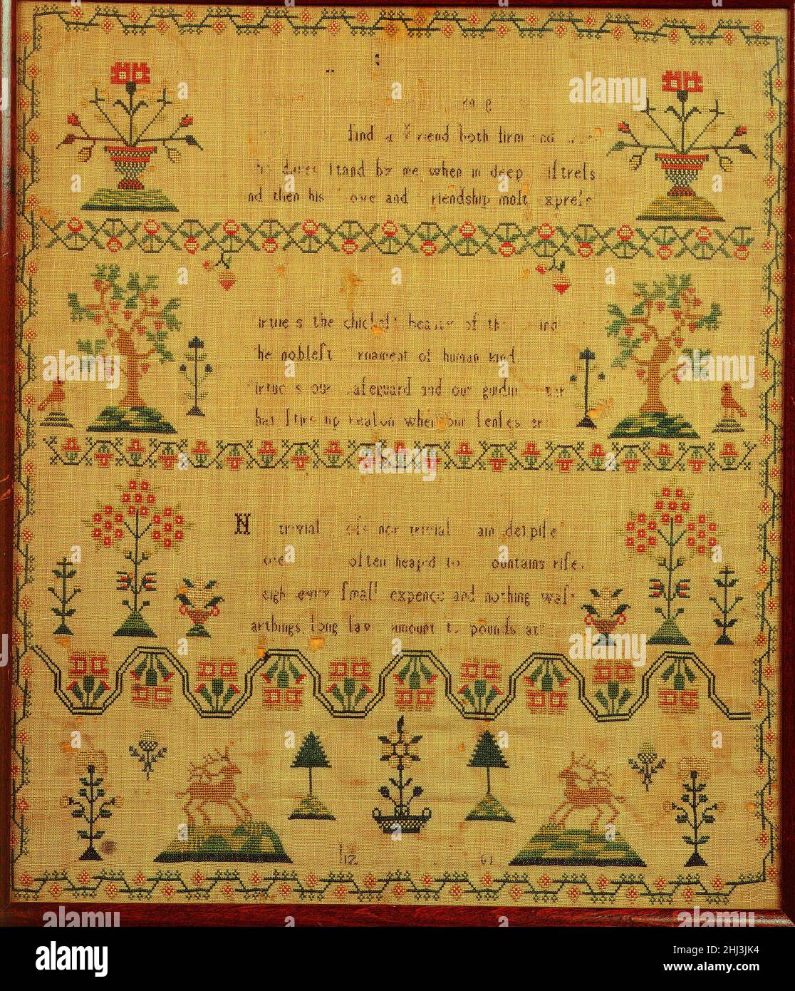 Embroidered Sampler ca. 1761 British, probably. Embroidered Sampler ...