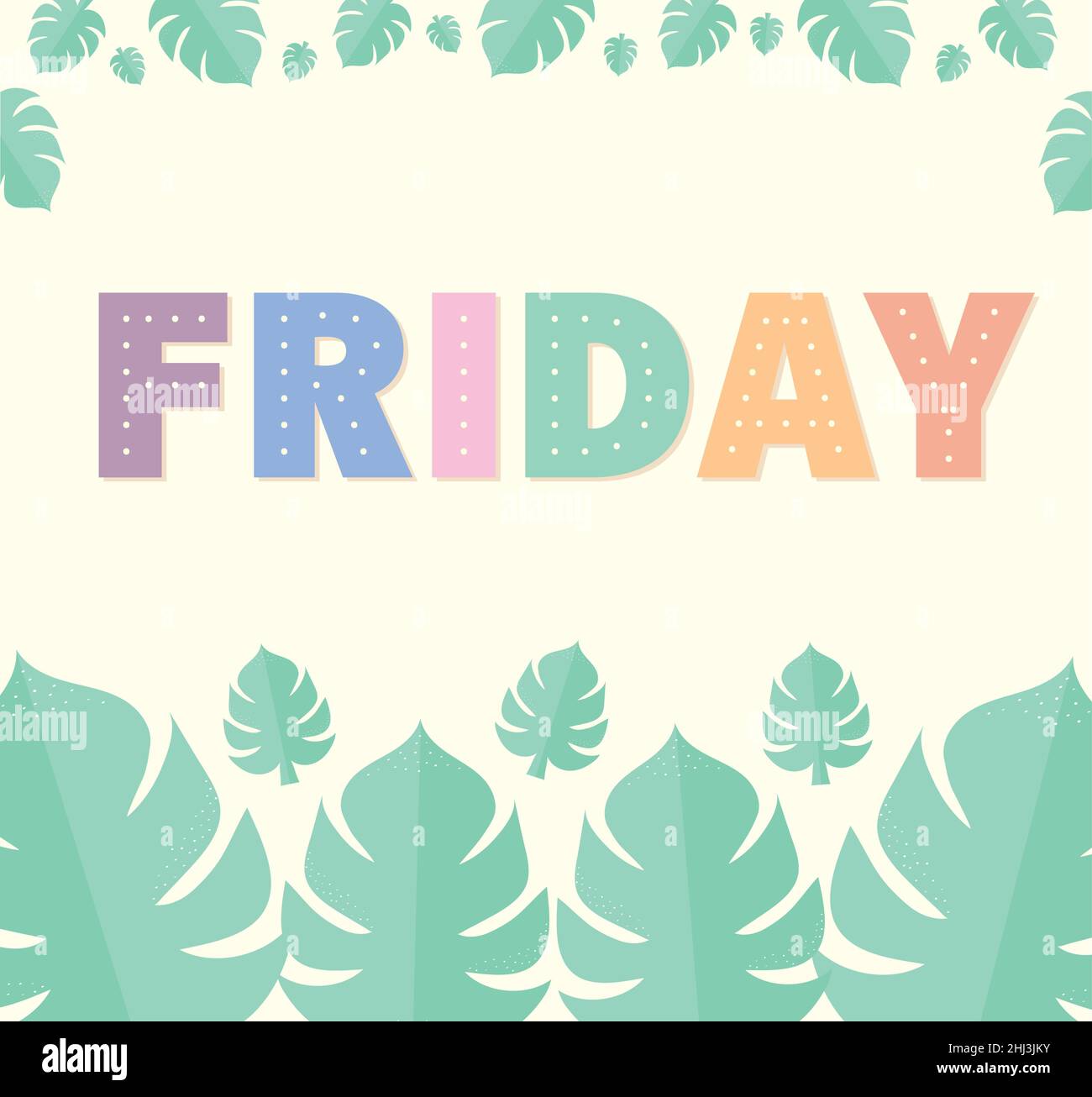 friday lettering and leaves Stock Vector Image & Art - Alamy