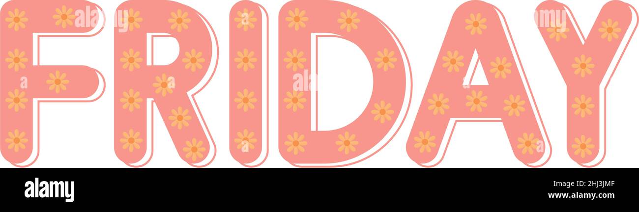 floral friday lettering Stock Vector Image & Art - Alamy