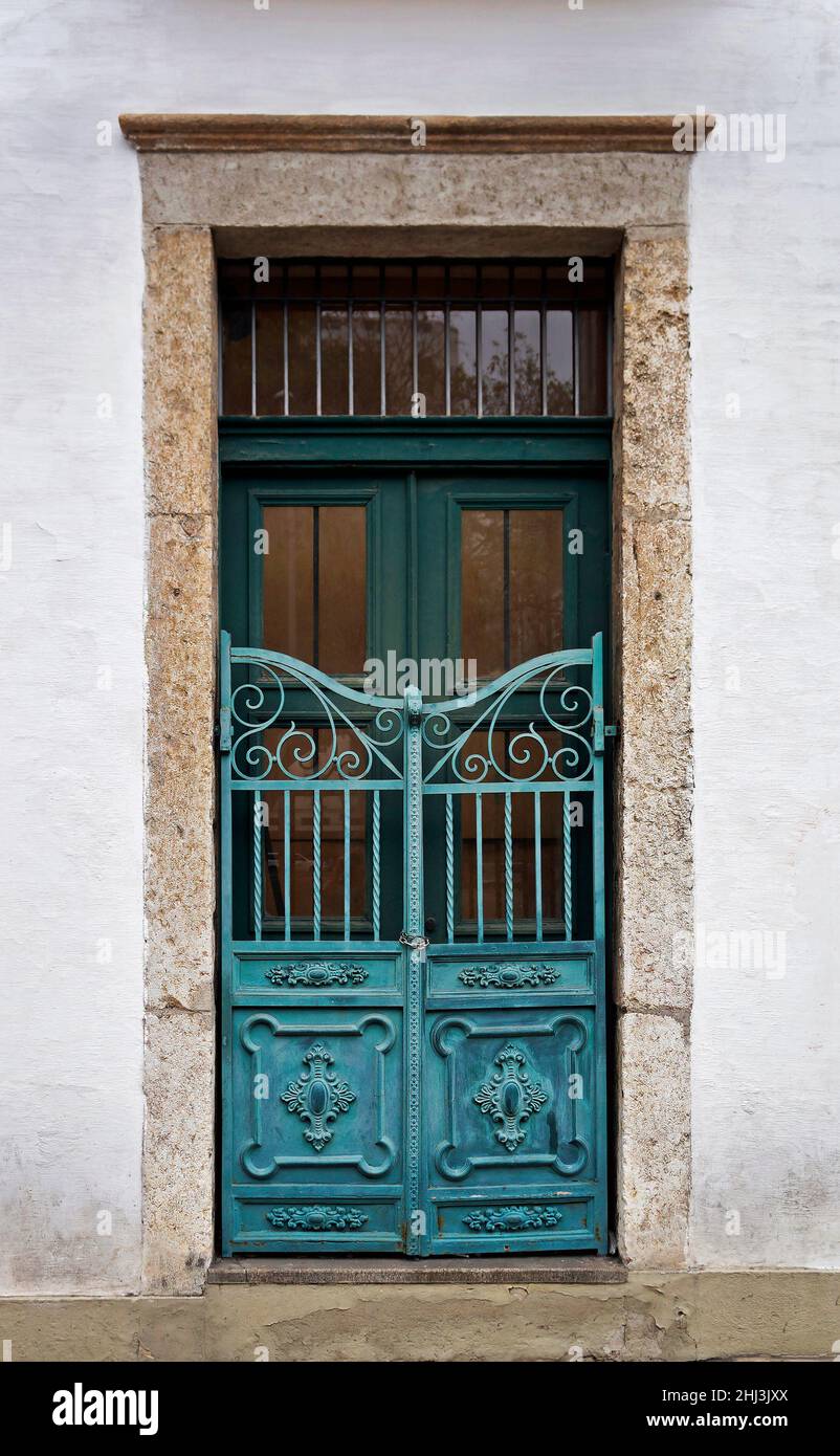 Ornamental metallic grid on gate, Rio Stock Photo - Alamy