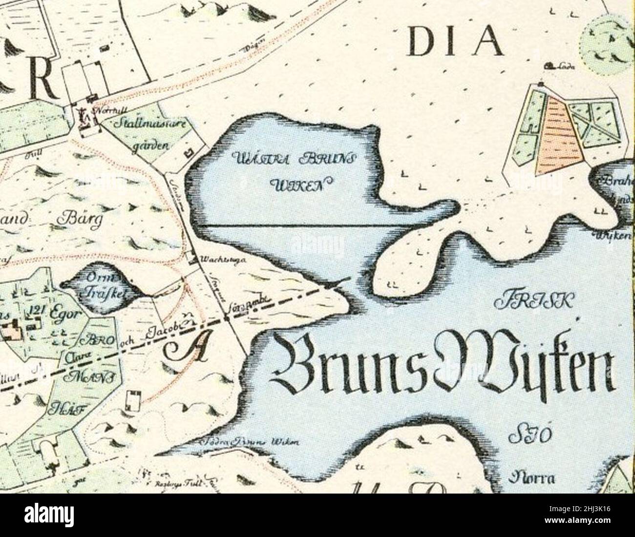 Södra Brunnsviken 1733 Stock Photo - Alamy