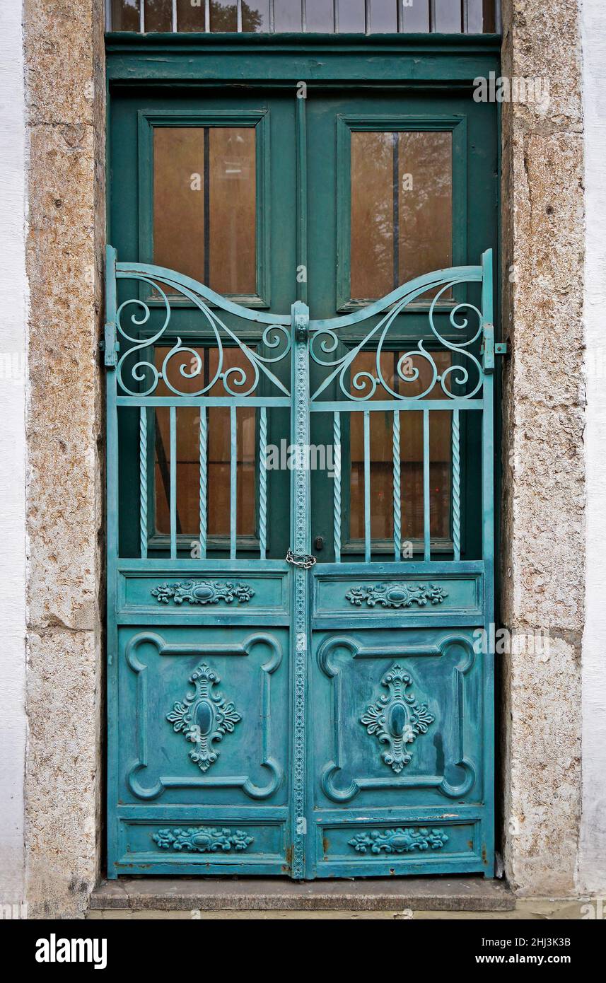 Ornamental metallic grid on gate, Rio Stock Photo - Alamy