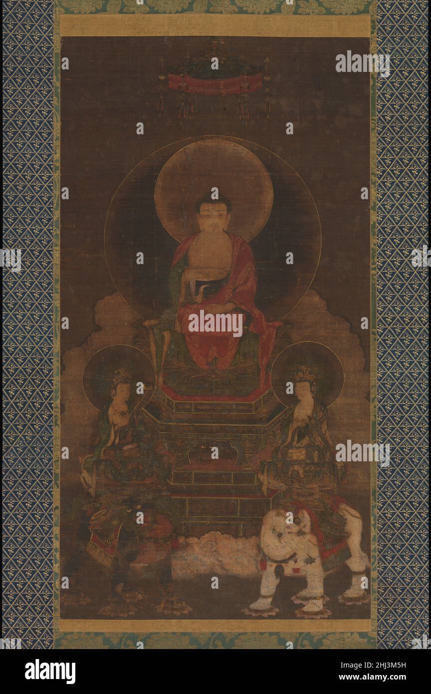 Shaka (Shakyamuni) Triad 13th century Japan This painting shows Shaka ...