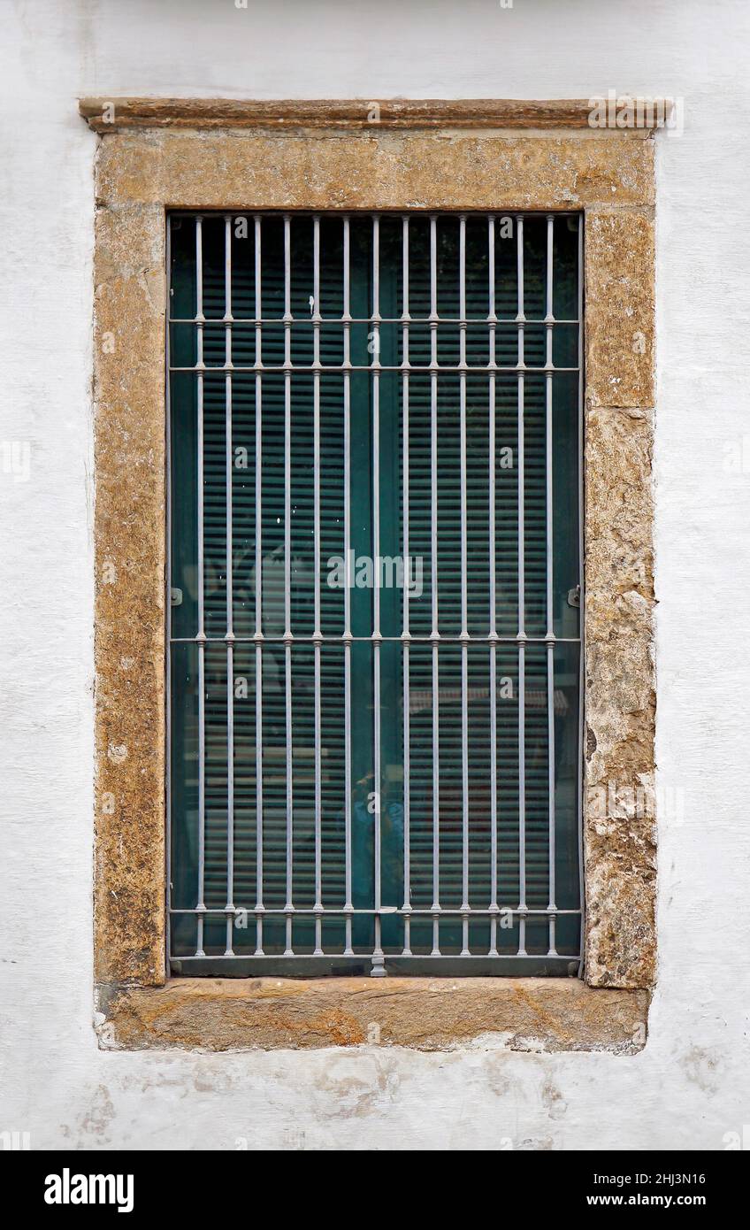 Ancient colonial window on facade, Rio Stock Photo - Alamy