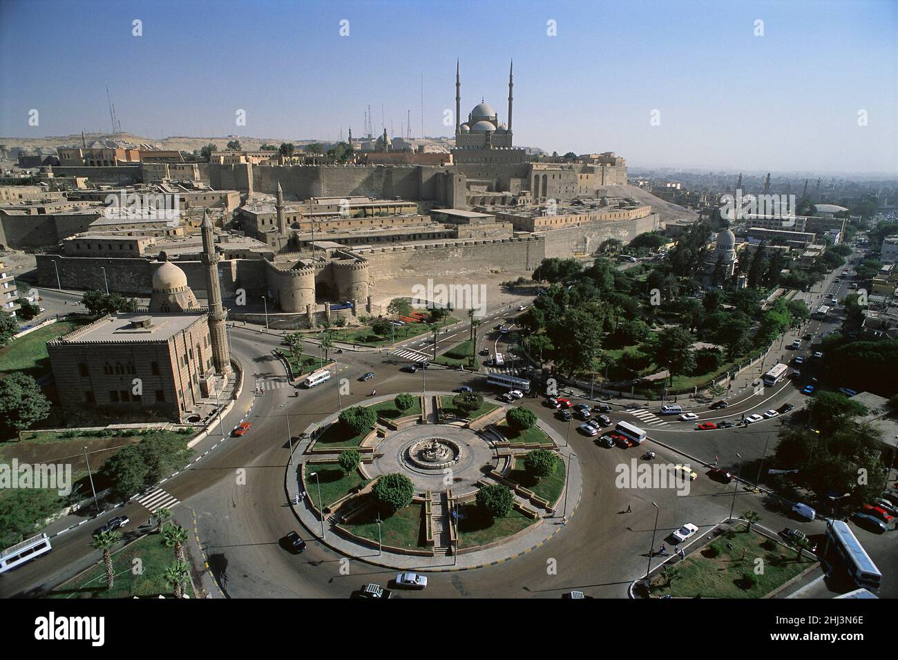 Overview of the Citadel and the Muhammad Ali Mosque, Cairo, Egypt Stock ...
