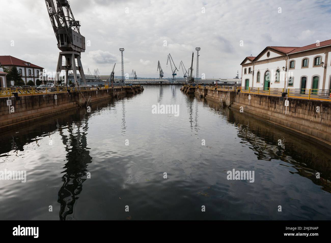Repair dock of the military arsenal of the Spanish navy in the port of ...