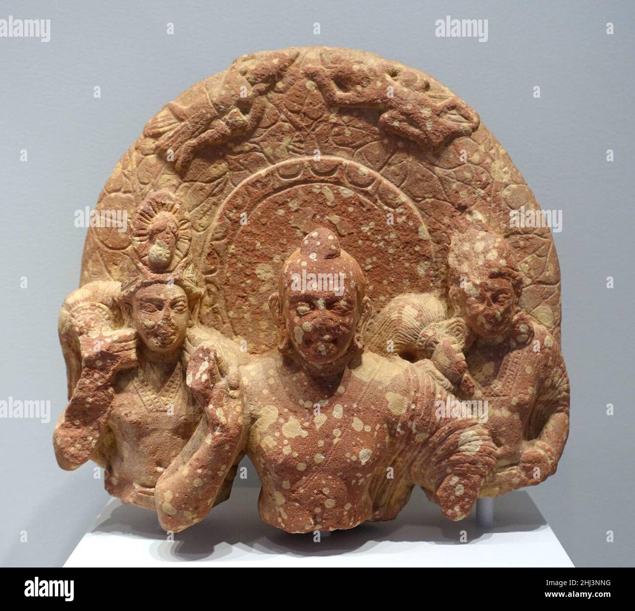 Stele with Buddha and Two Attendants, India, Mathura, Uttar Pradesh ...