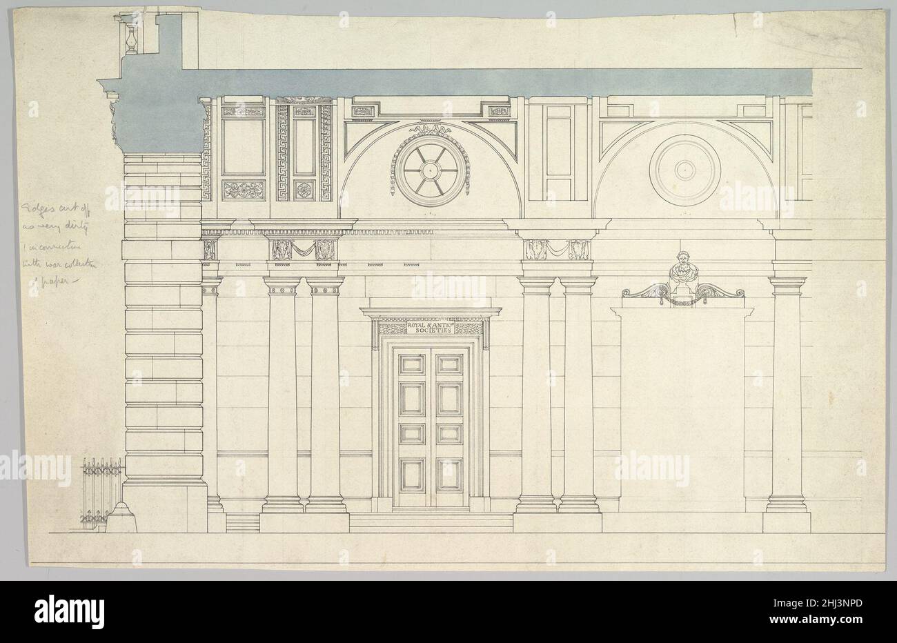 Somerset House, London: Interior Section with Paired Columns and Arched ...