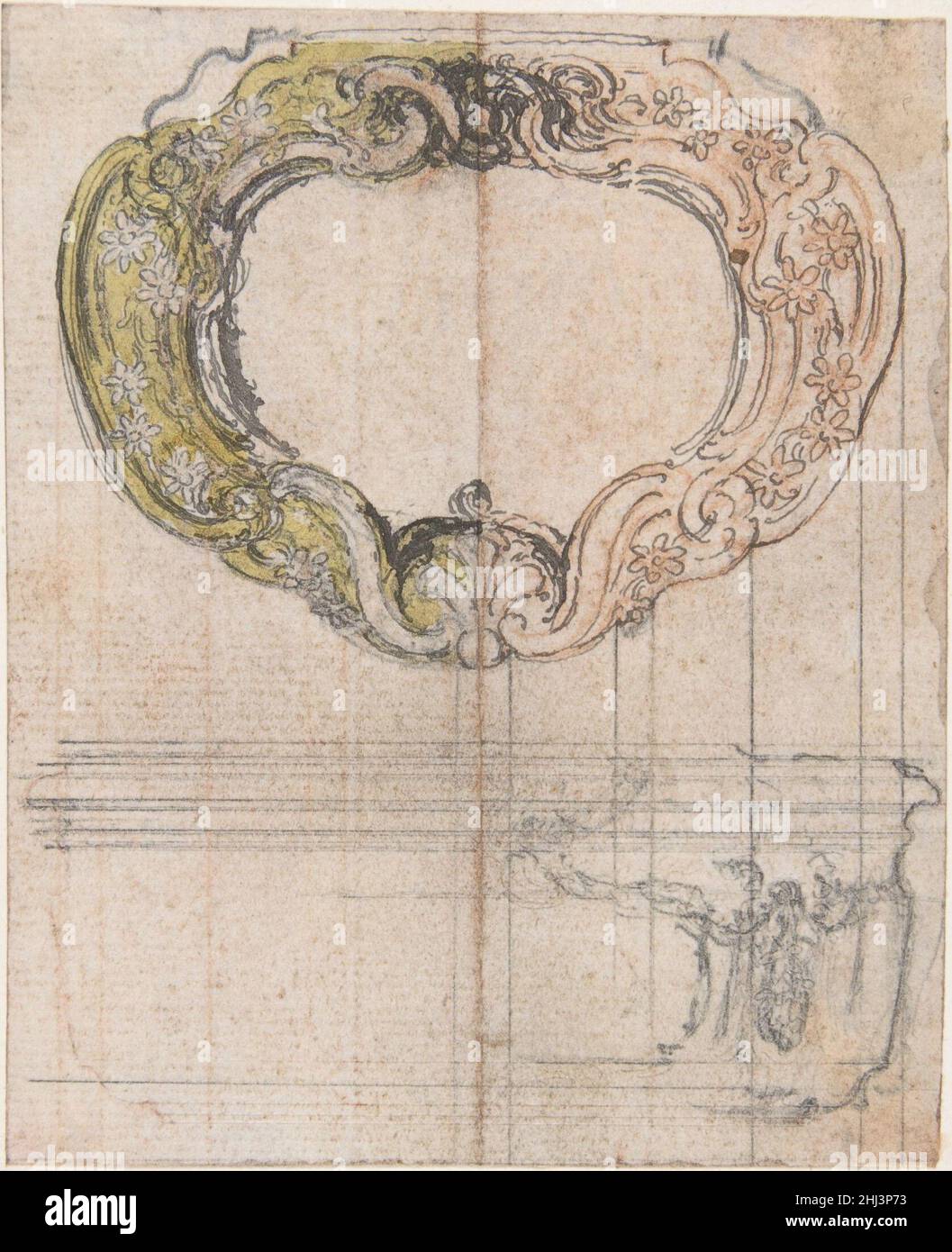Design for a Cartouche-Shaped Gold Box 18th century Hubert François ...