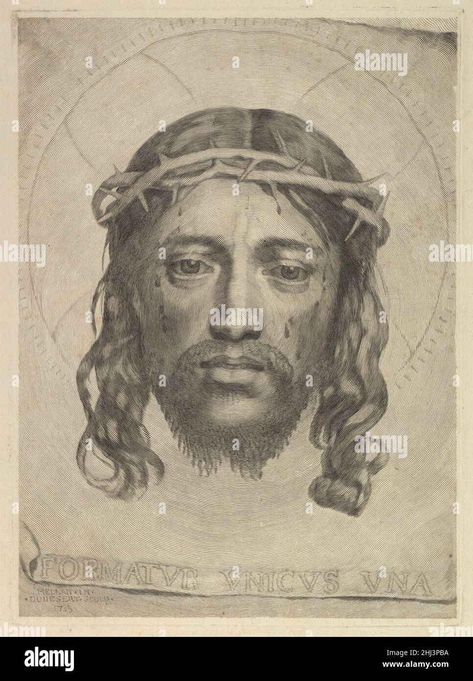 Face of Christ on St. Veronica's Veil 1735 Dudesert or Du Desert French. Face of Christ on St ...