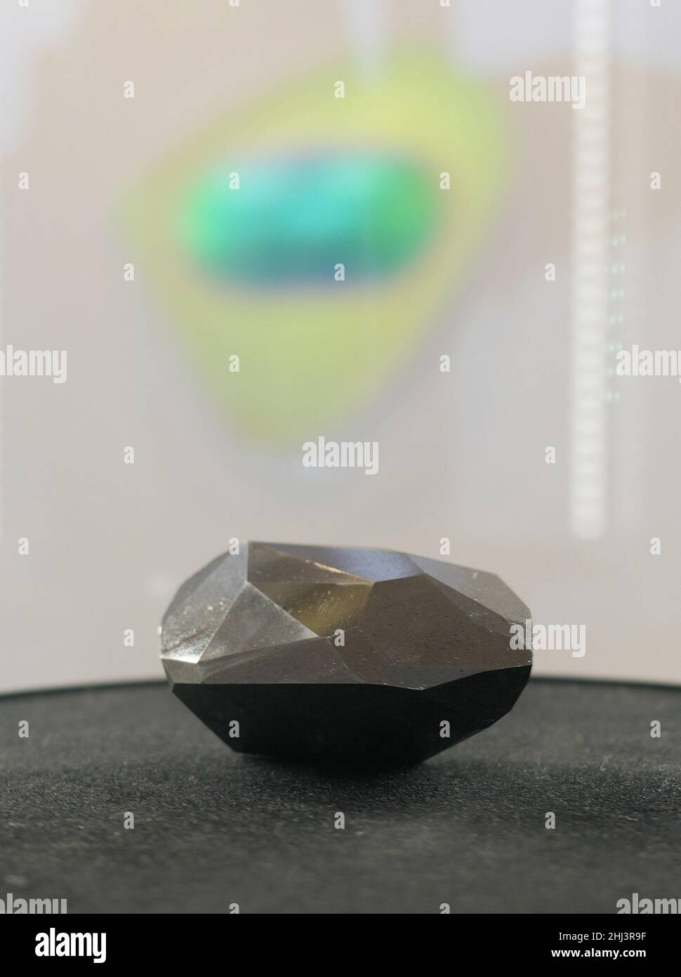 The Enigma Black Diamond, at 555.55 carats that is believed to have ...
