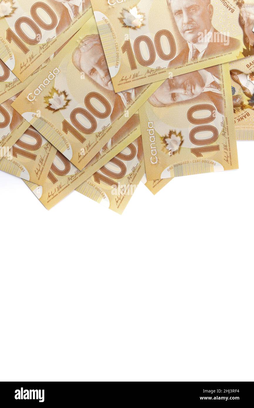 Stack canadian 100 dollar bills hi-res stock photography and images - Alamy
