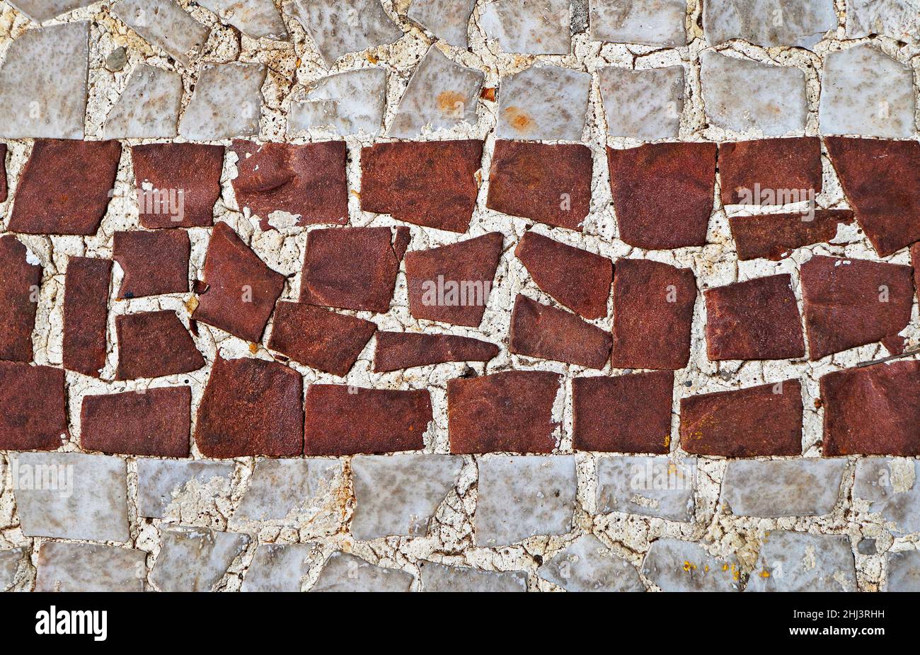 Red and white mosaic, sidewalk in Rio Stock Photo - Alamy