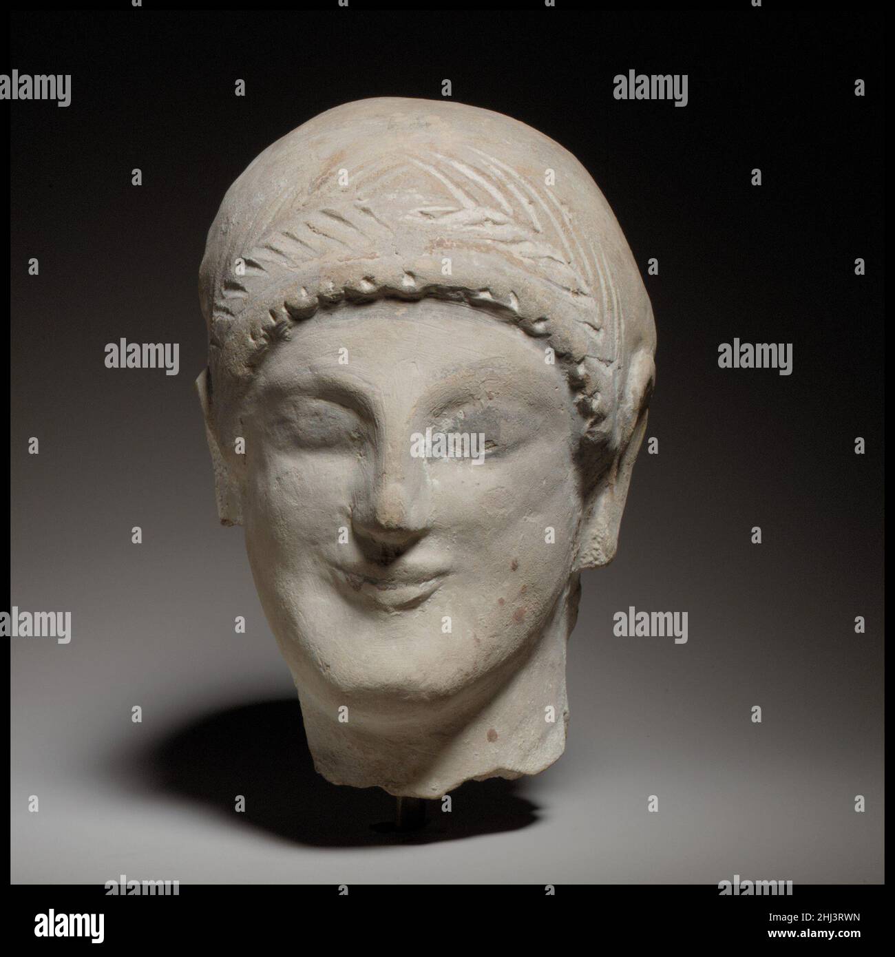 Male head 6th century B.C. or later Cypriot The mold-made, hollow head ...