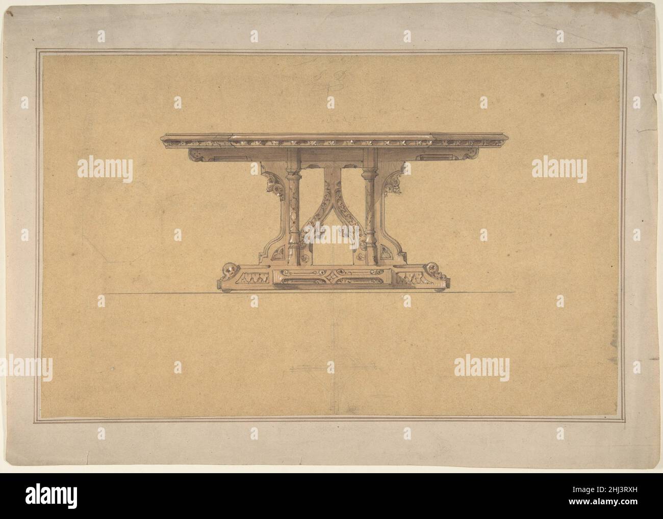 Design for a Gothic Style Table 19th century Anonymous, British, 19th ...
