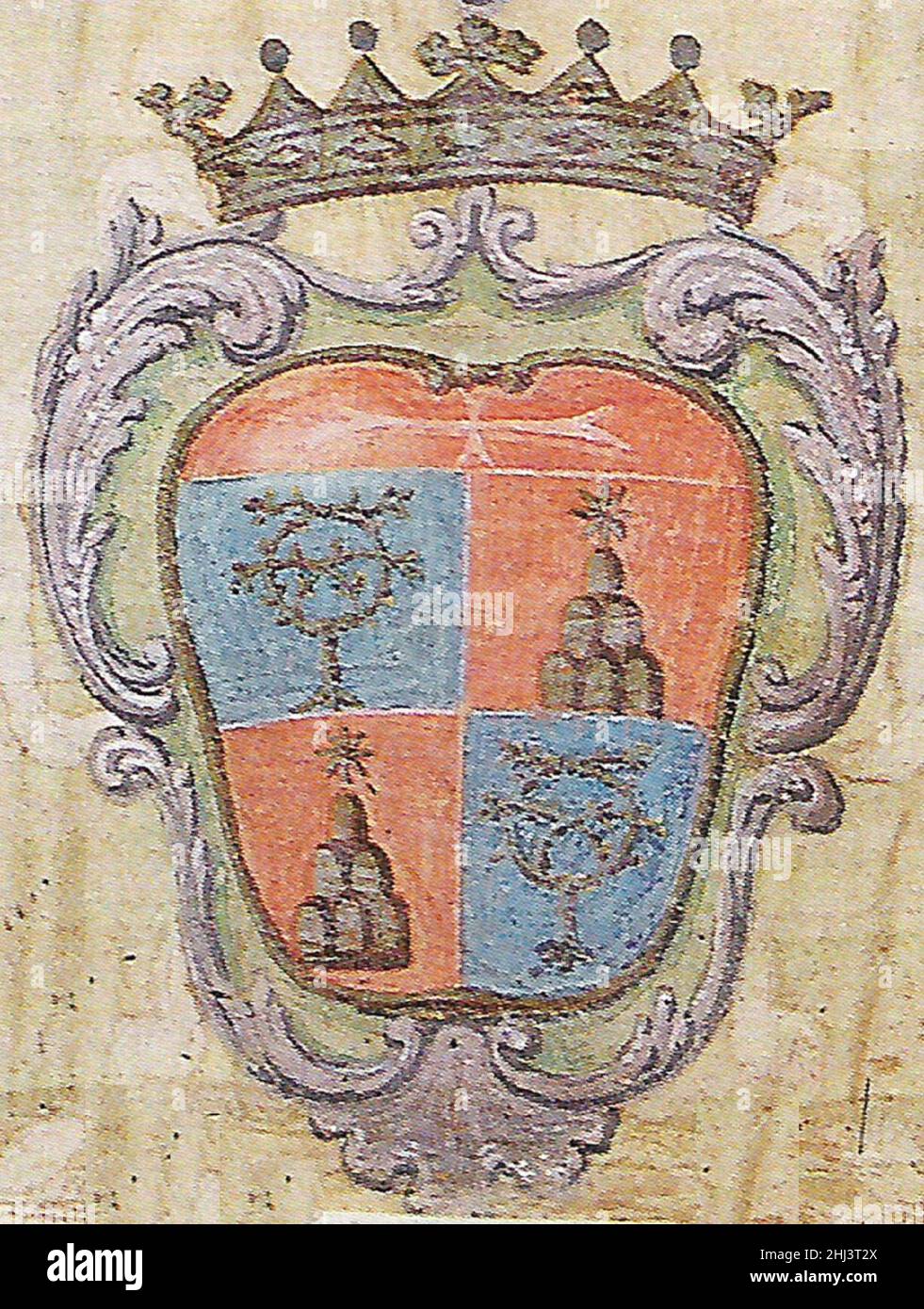 Stemma Angelo Chigi Albani della Rovere Stock Photo - Alamy
