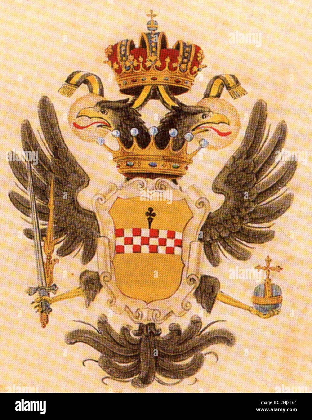 Stemma degli Spinola con aquila Bicipite Stock Photo - Alamy