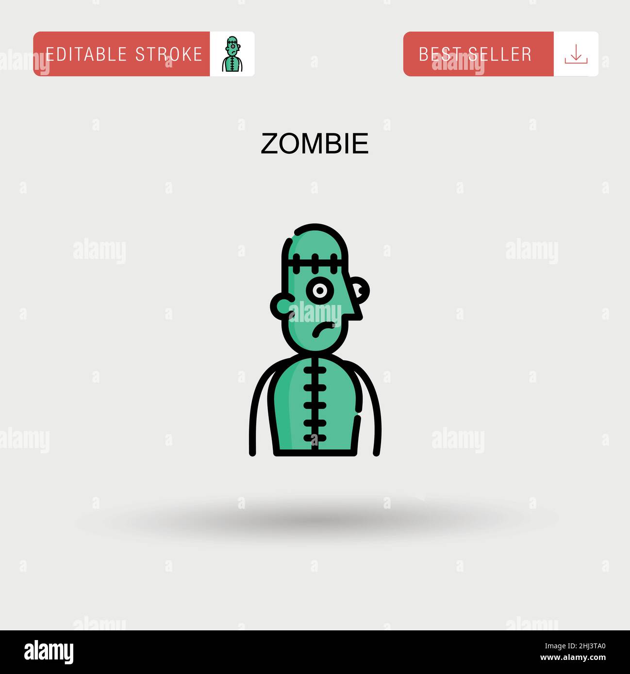 Zombie Simple vector icon Stock Vector Image & Art - Alamy