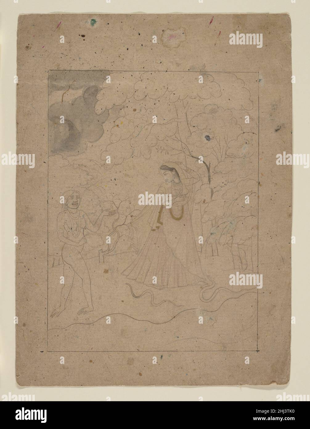 Abhisarika Nayika (Heroine Braving the Night) ca. 1800 India (Pahari ...