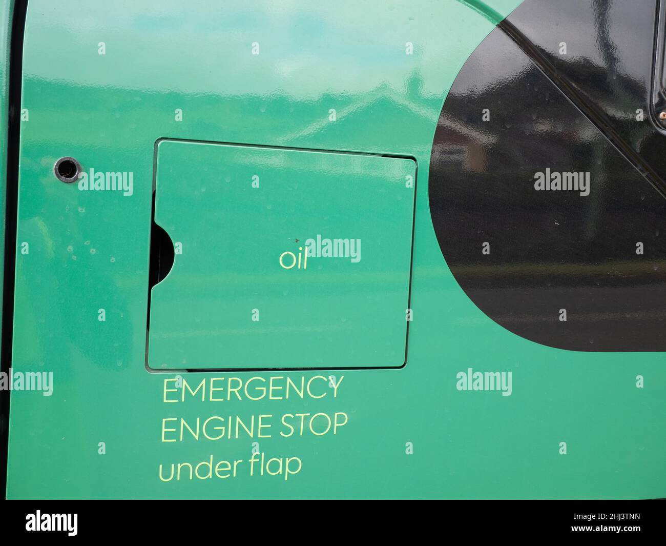 Bus emergency stop panel Stock Photo - Alamy