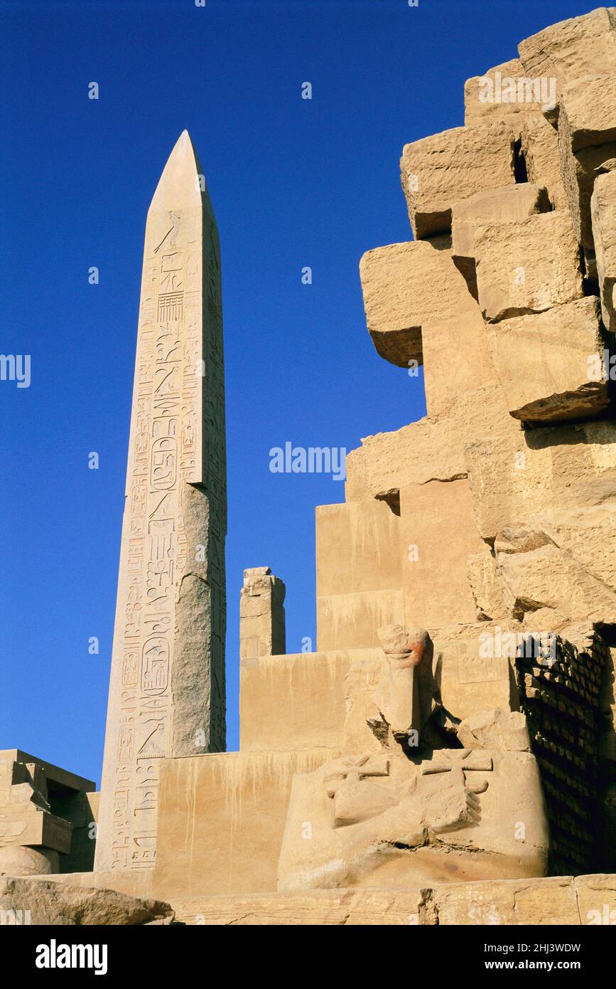 Obelisk of Thutmose I in the Great Temple of Amun, Karnak, Luxor, Egypt ...