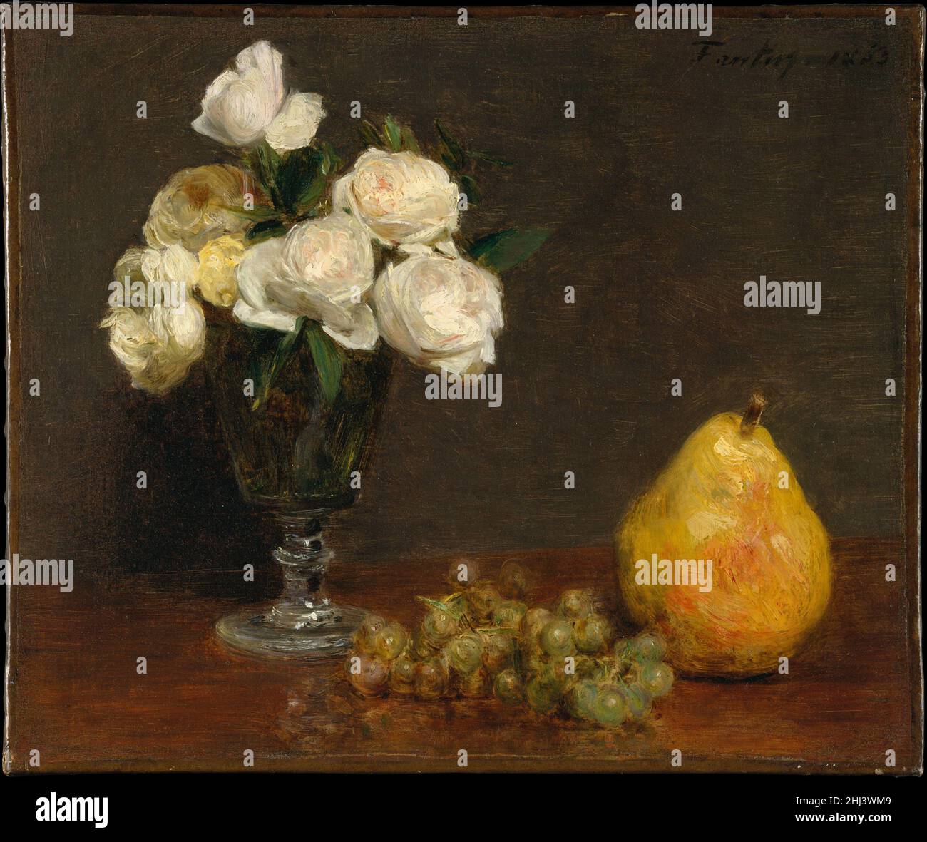 Still Life with Roses and Fruit 1863 Henri Fantin-Latour French In this ...