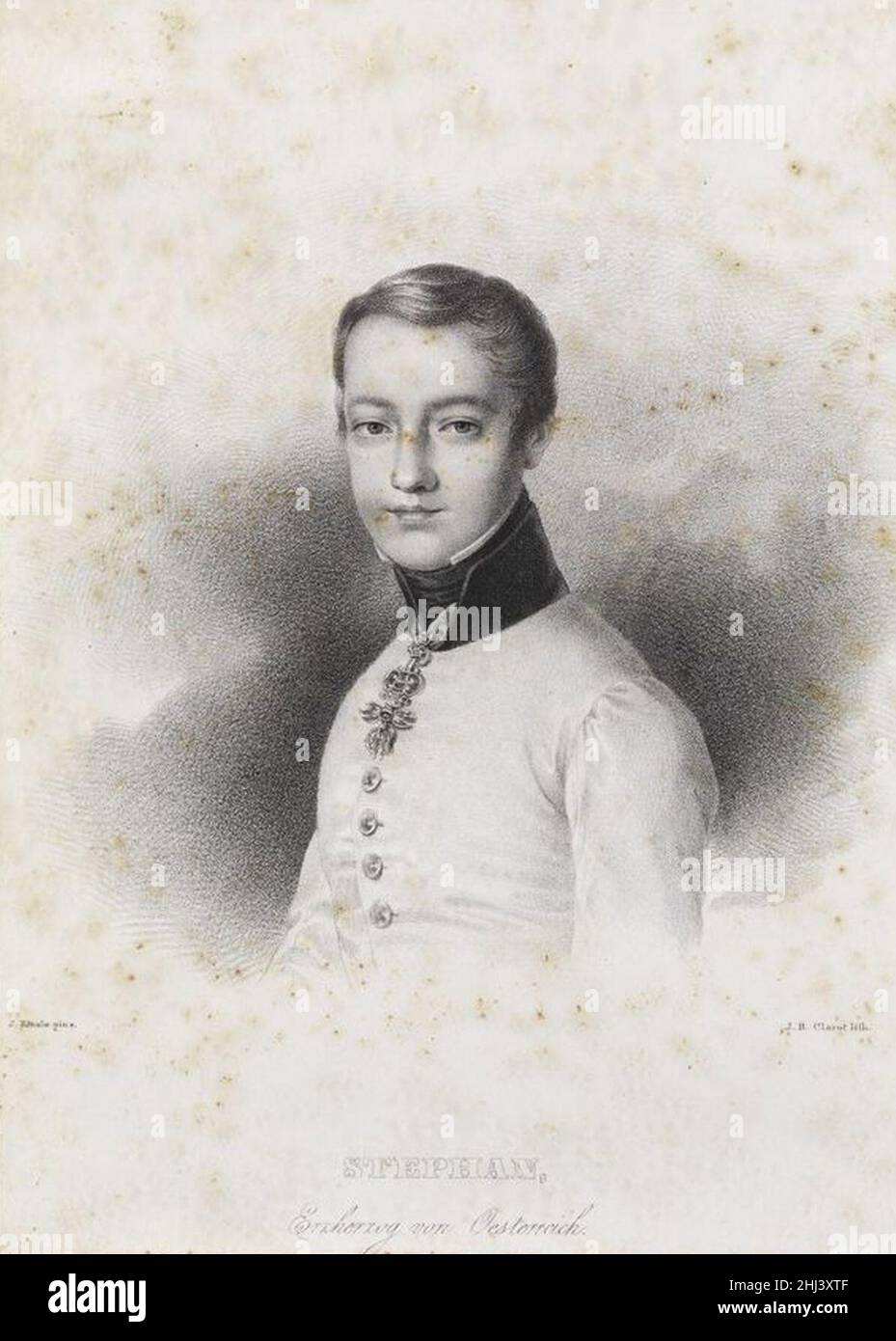 Stephan von Österreich Lithographie Stock Photo - Alamy