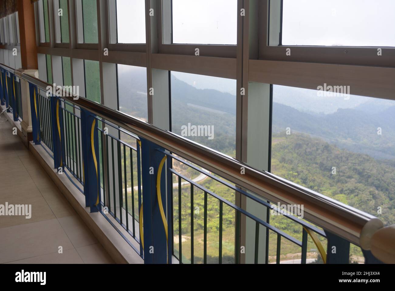 Window View With Natural Mountain View Stock Photo - Alamy