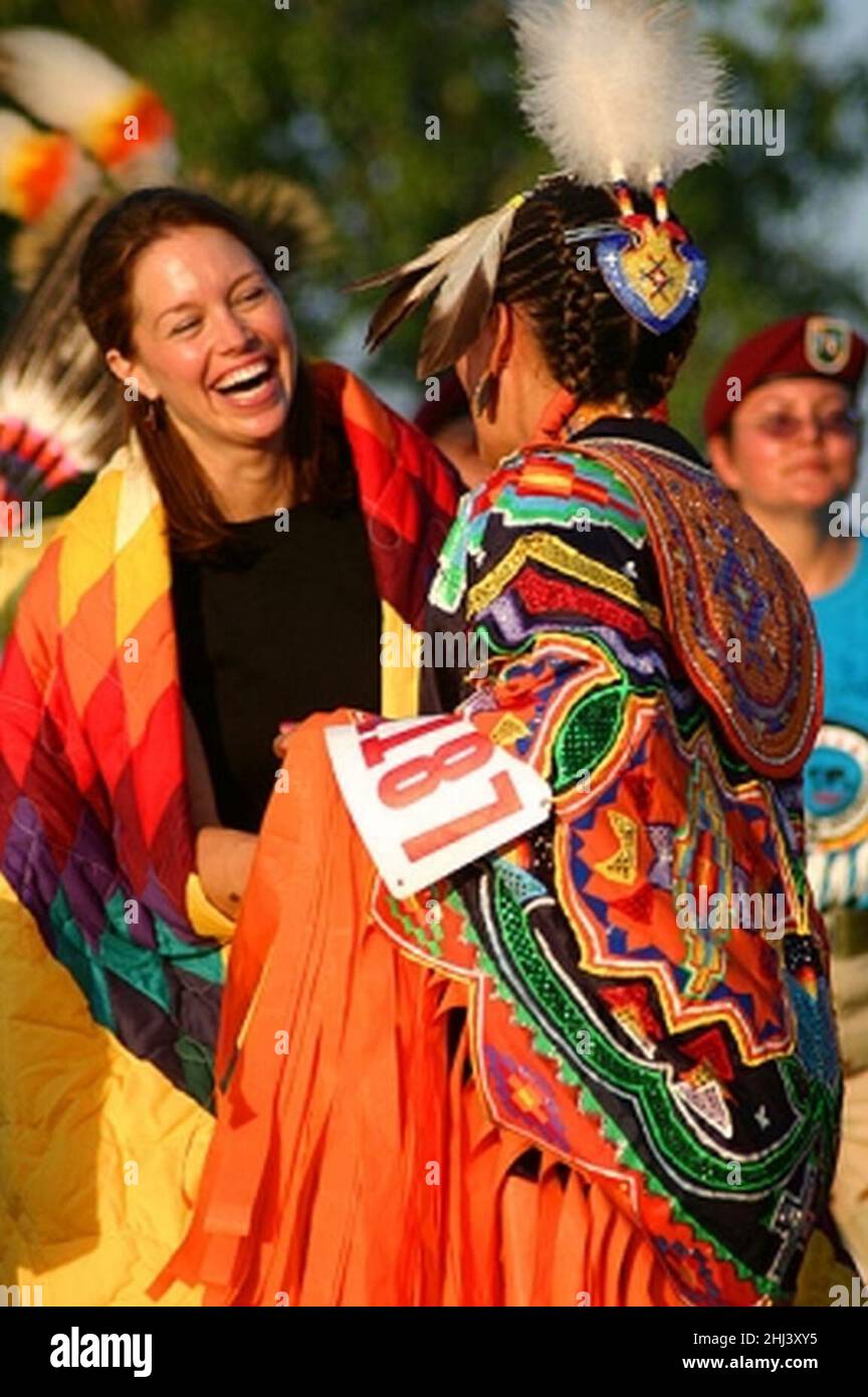 Stephanie Herseth at Flandreau Santee Sioux Tribe Wacipi Stock Photo ...