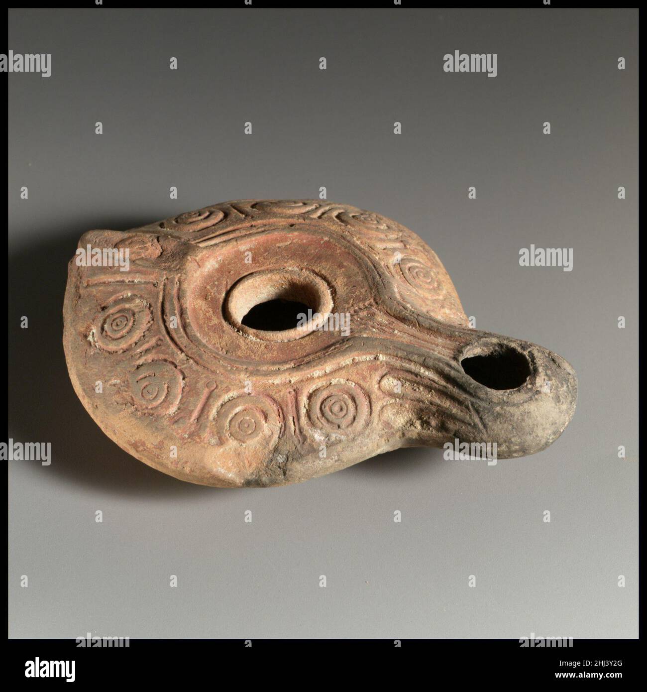 Terracotta oil lamp ca. A.D. 550–650 Roman, Ephesian Broneer Type 29 ...