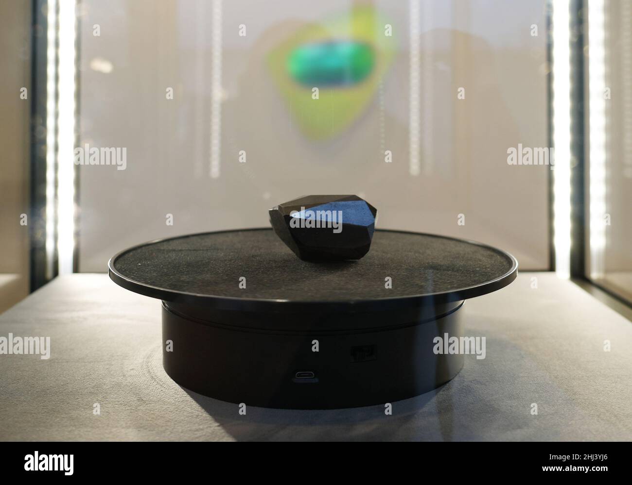 The Enigma Black Diamond, at 555.55 carats that is believed to have ...