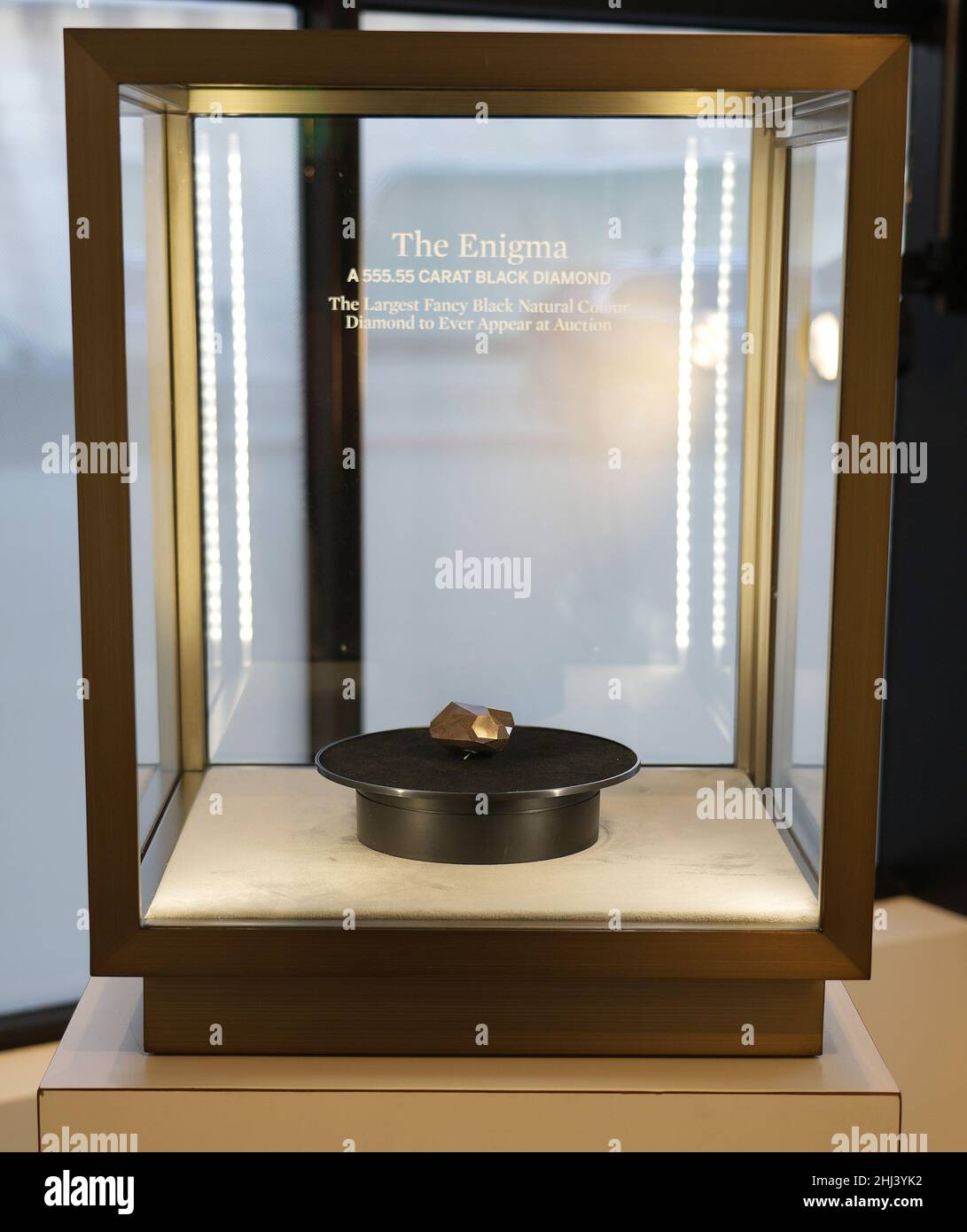 The Enigma Black Diamond, at 555.55 carats that is believed to have ...