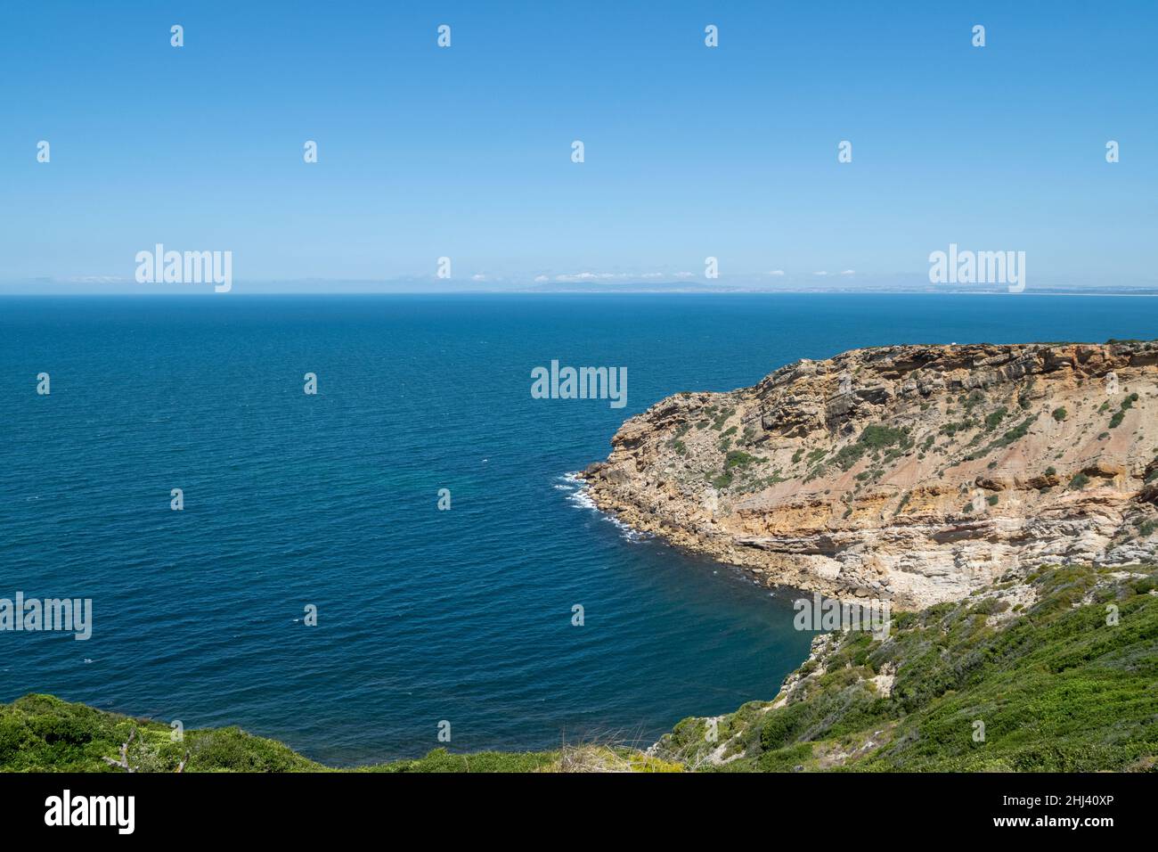 Coast view landscape, cliffs and rocks on the coast. Traveling and ...