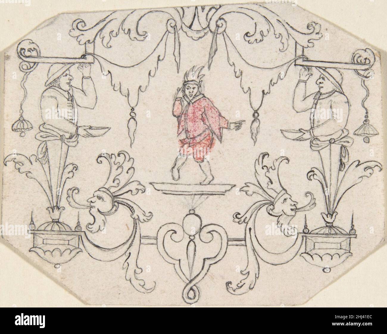 Arabesque Cartouche with Dancing Figure 18th century Anonymous, French ...