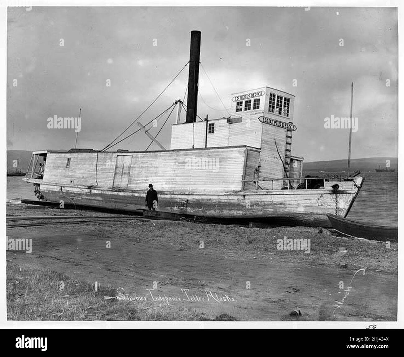 Stern wheel steamer INDEPENDENCE on the beach, Teller, ca 1904 Stock ...