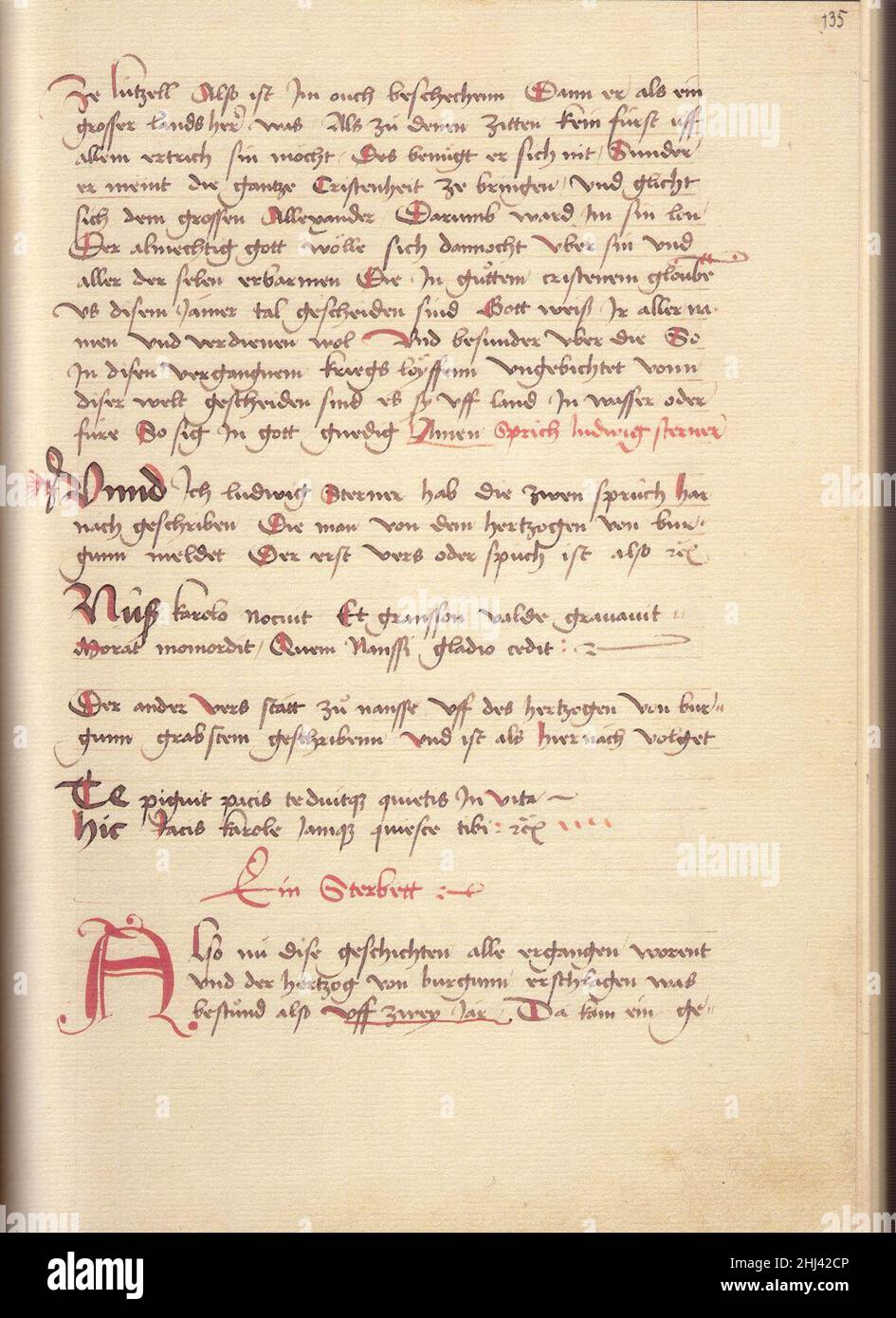 Sterner codex 135r Stock Photo - Alamy