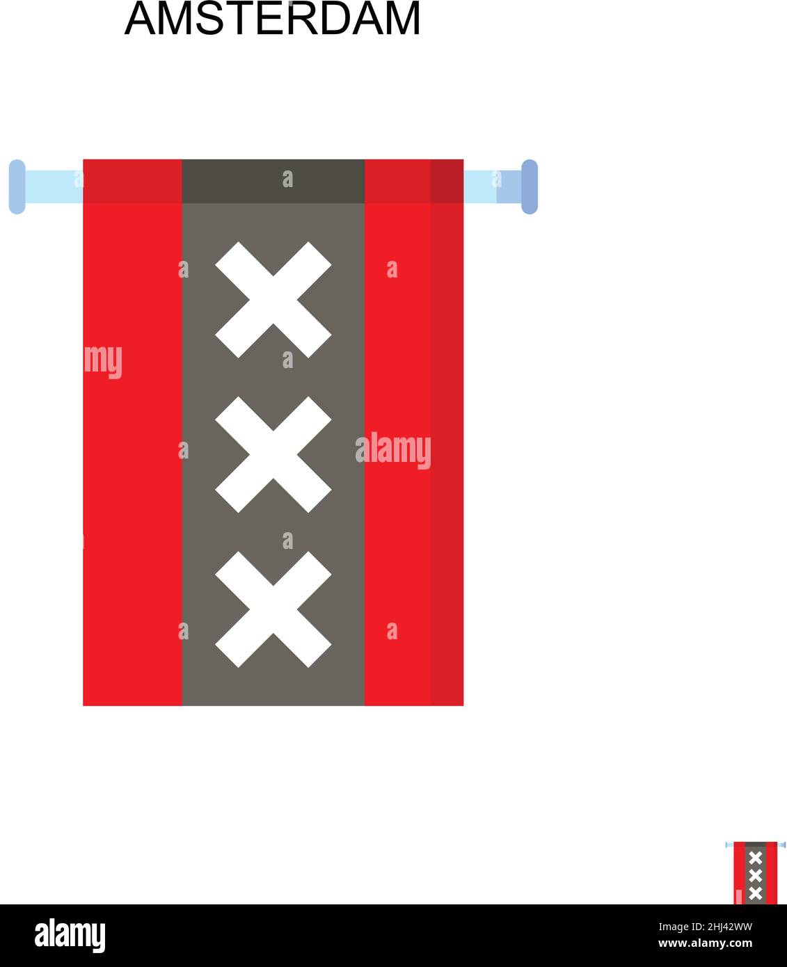 Amsterdam Simple vector icon. Illustration symbol design template for ...