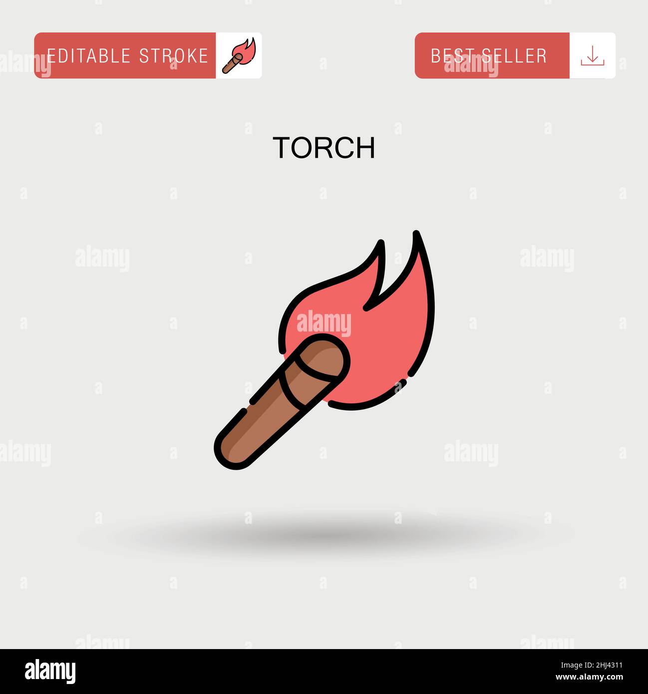 Torch Simple vector icon Stock Vector Image & Art - Alamy