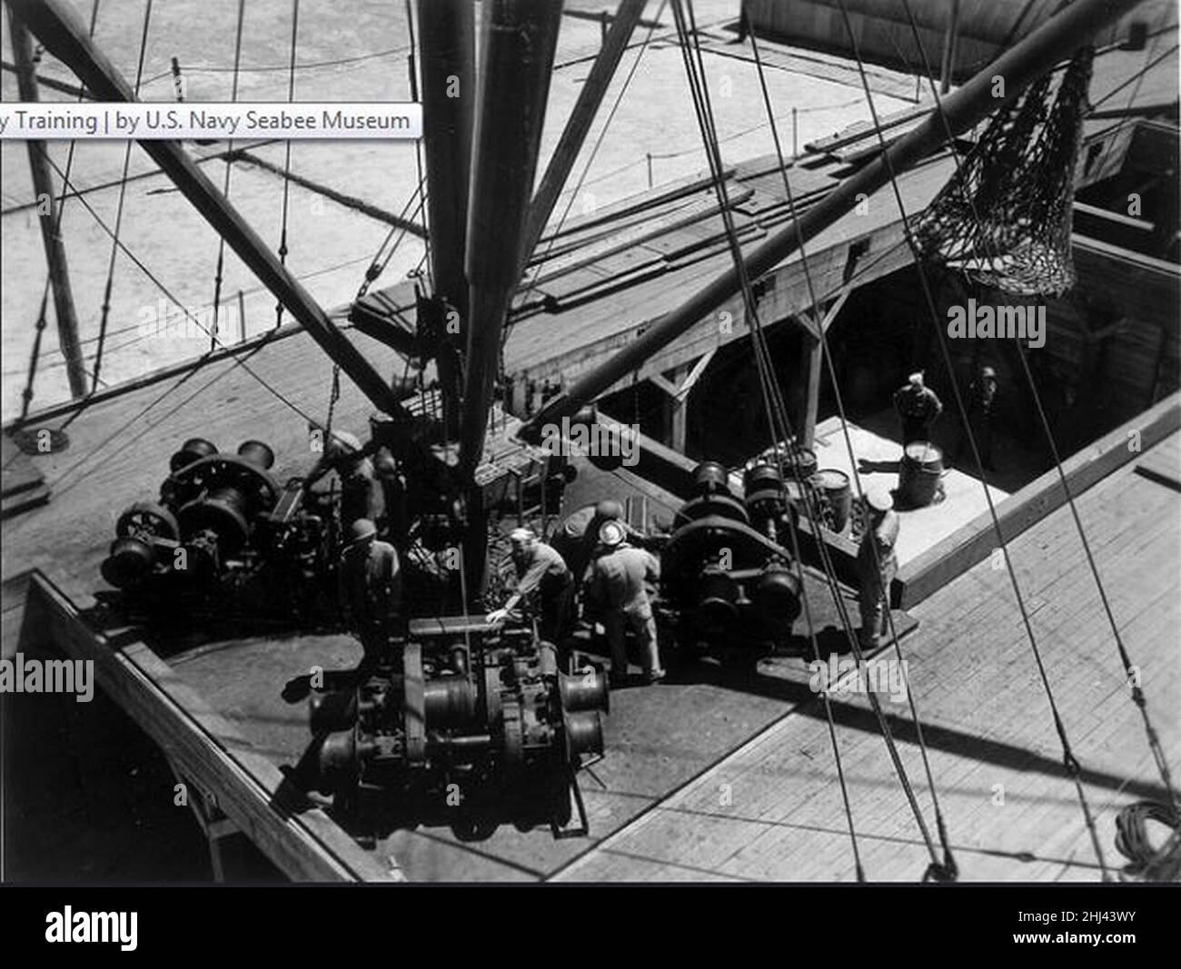Stevedore training on the mock ship at Camp Allen, 1943 Stock Photo - Alamy