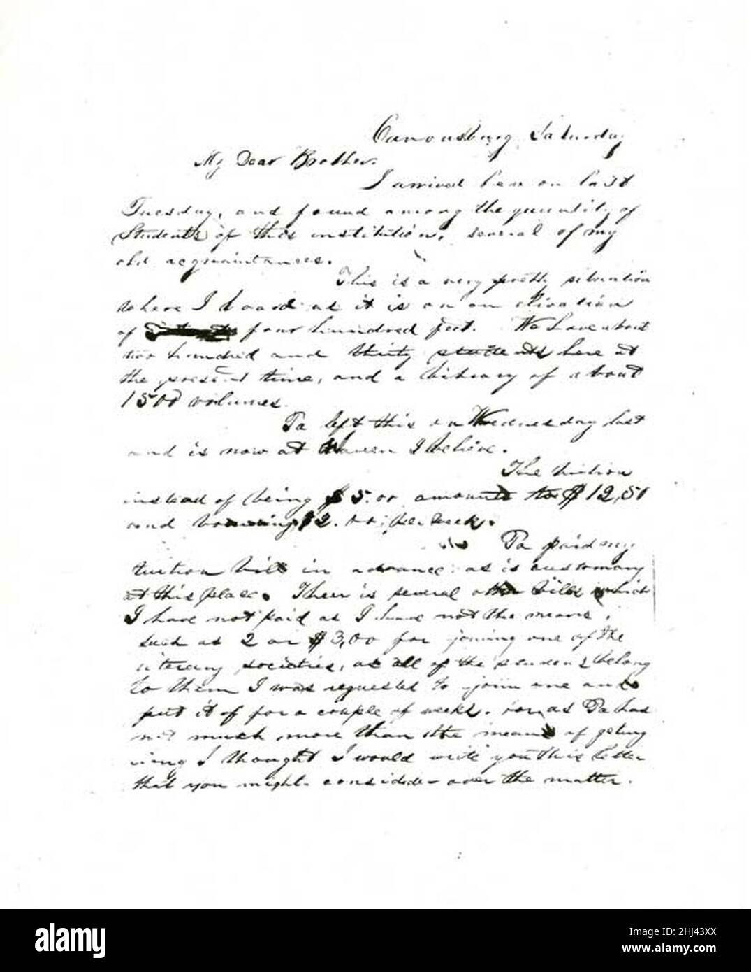 Steven Foster letter page 1 Stock Photo - Alamy